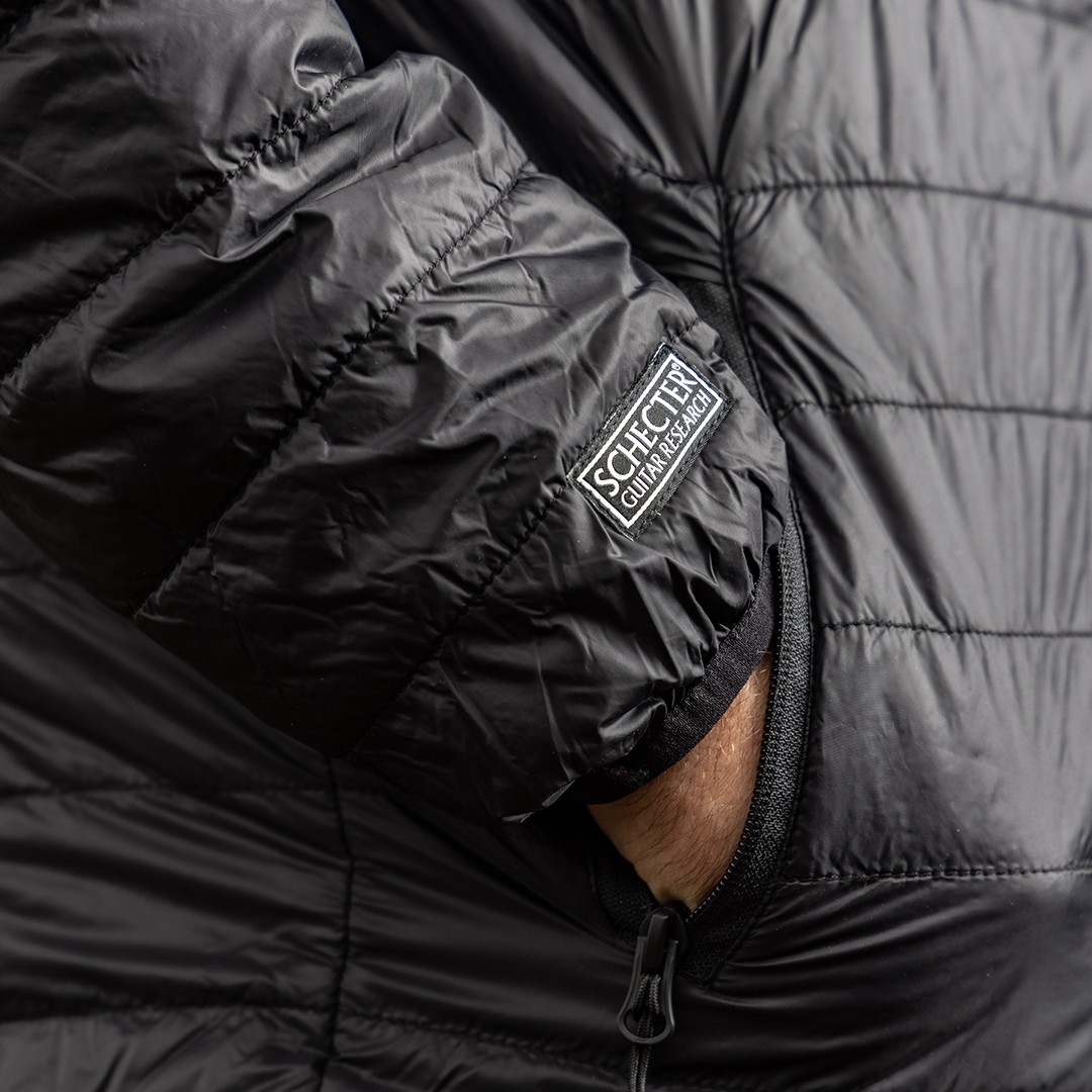 Schecter Guitar Research Logo Patch Black Puffer Jacket