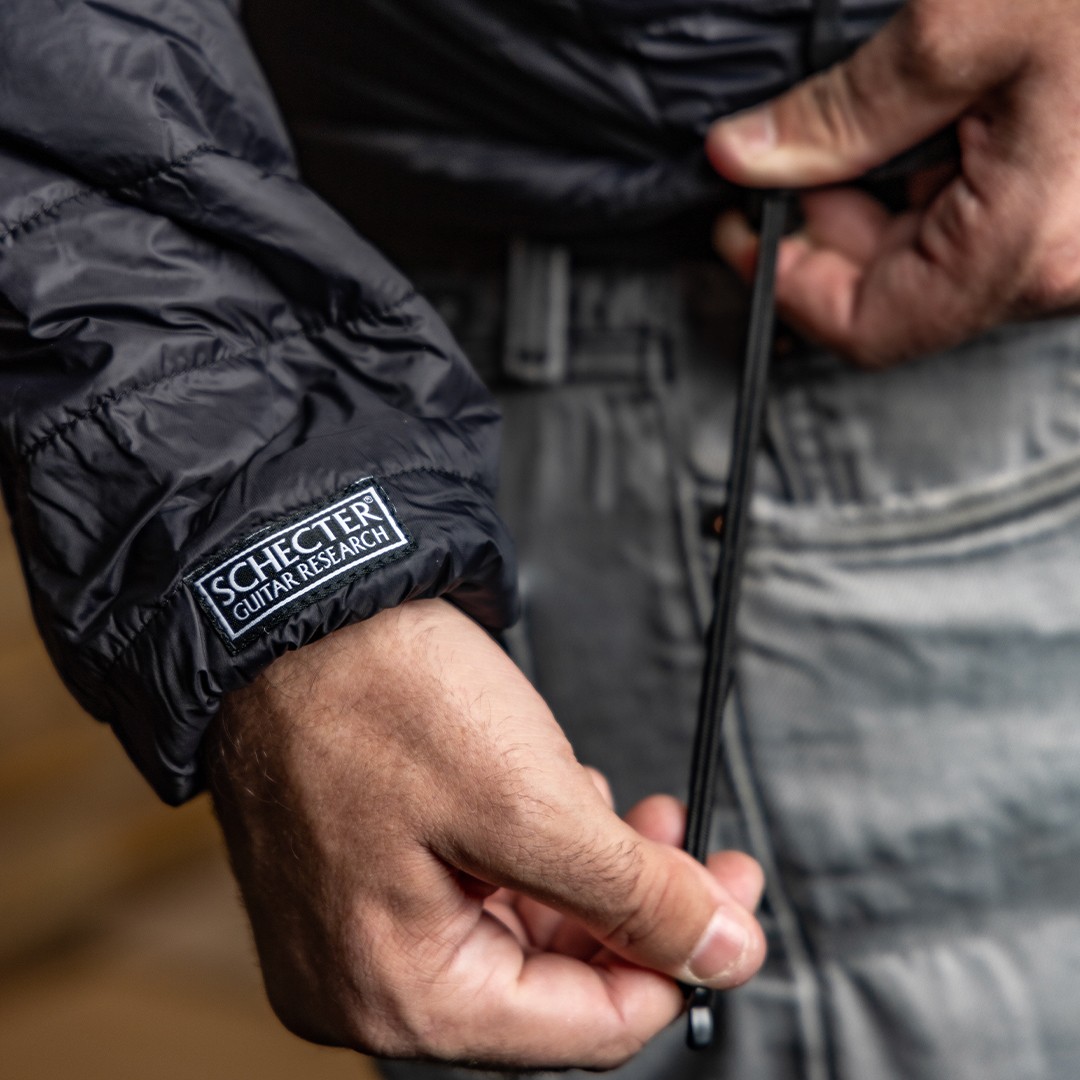 Schecter Guitar Research Logo Patch Black Puffer Jacket